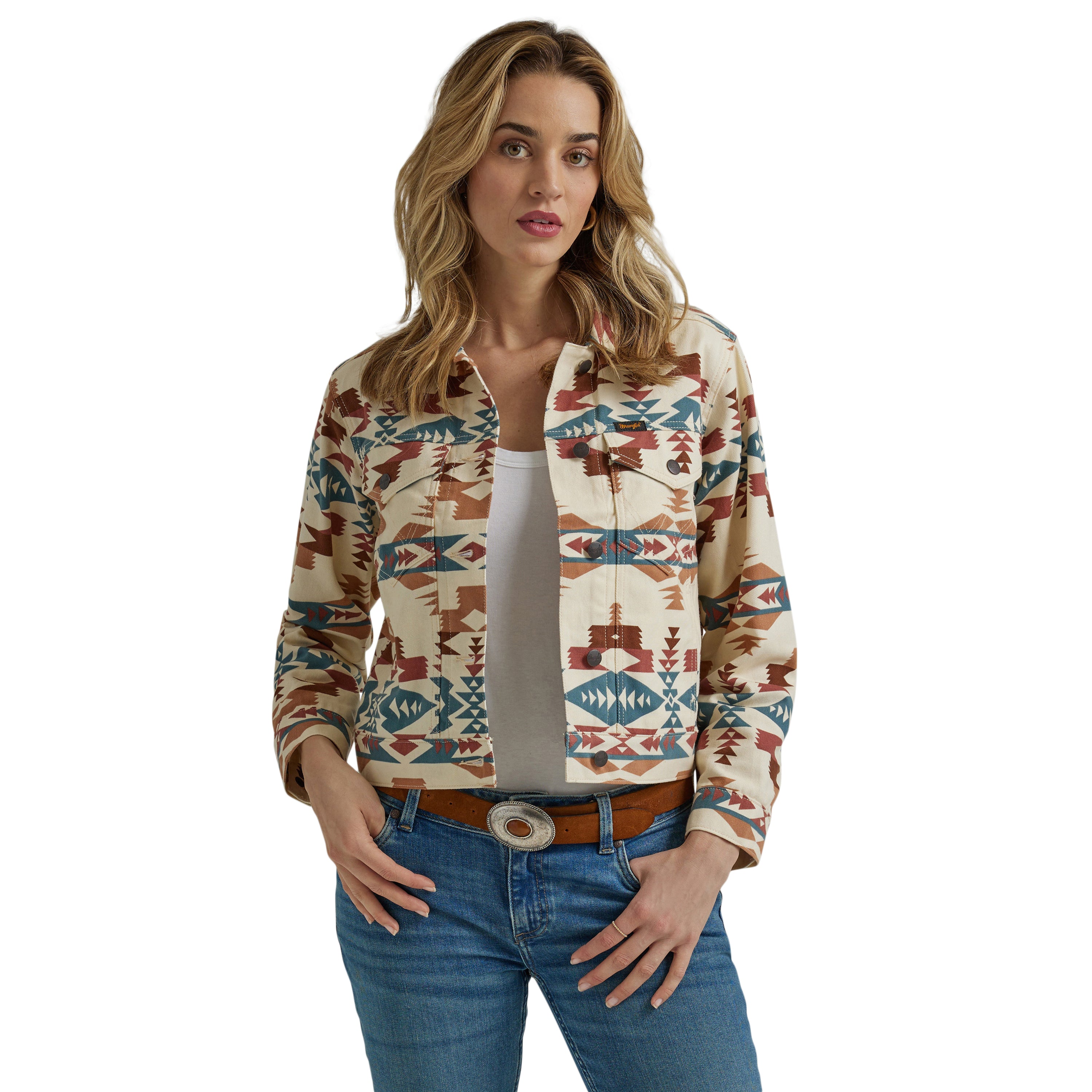 Wrangler Women's Western Arinted Boyfriend Jacket Aztec – Gavel Western Wear